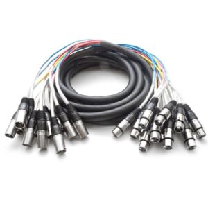 seismic audio - 12 channel xlr snake cable - 15 feet long - pro audio snake for live live, recording, studios, and gigs - patch, amp, mixer, audio interface 5'