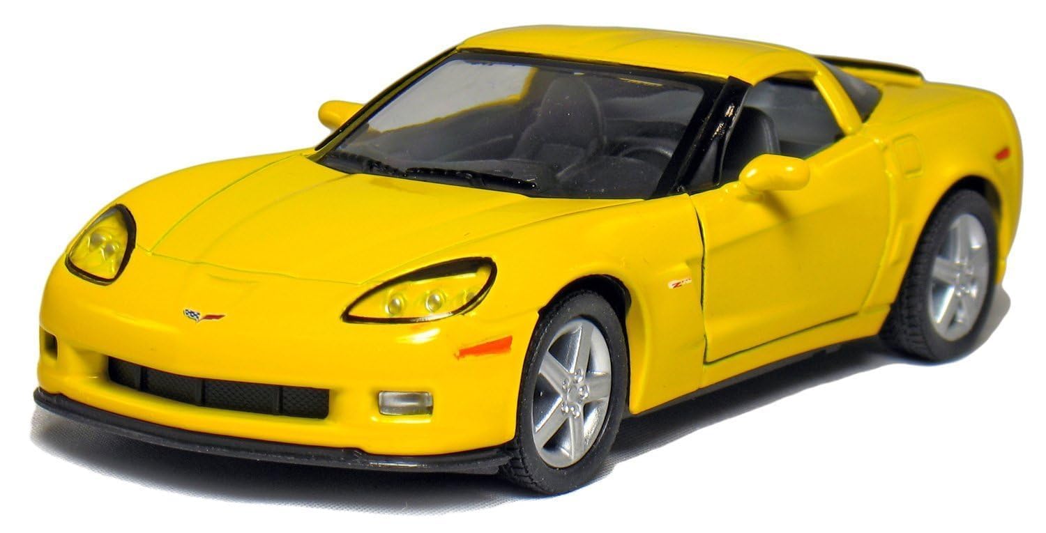 KiNSMART 2007 Corvette Z06 5inch 1:36Scale Die Cast Metal Model Toy Cars Yellow