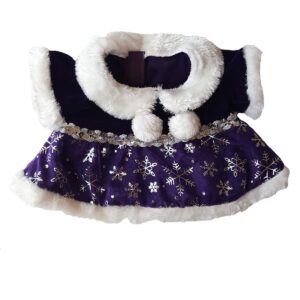 Purple Snowflake Dress Outfit Teddy Bear Clothes Fits Most 14" - 18" Build-a-bear and Make Your Own Stuffed Animals