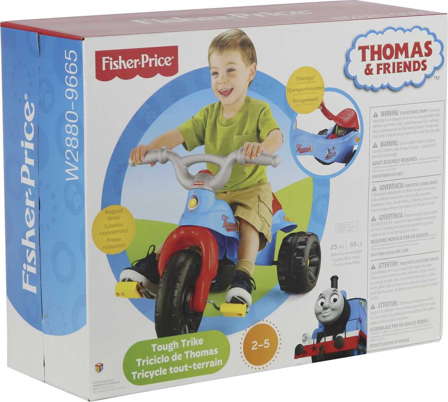 Fisher-Price Toddler Tricycle Thomas & Friends Tough Trike, Toy Bike with Handlebar Grips & Storage for Outdoor Play Kids Ages 2+ Years