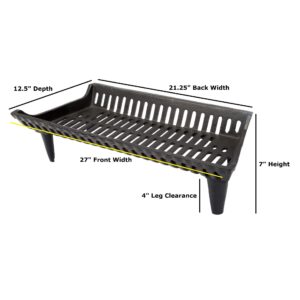 Liberty Foundry G27-4-BX Fire Grate, 27" W x 12.5" D x 7" H, Black