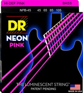 dr strings hi-def neon bass guitar strings (npb-45)