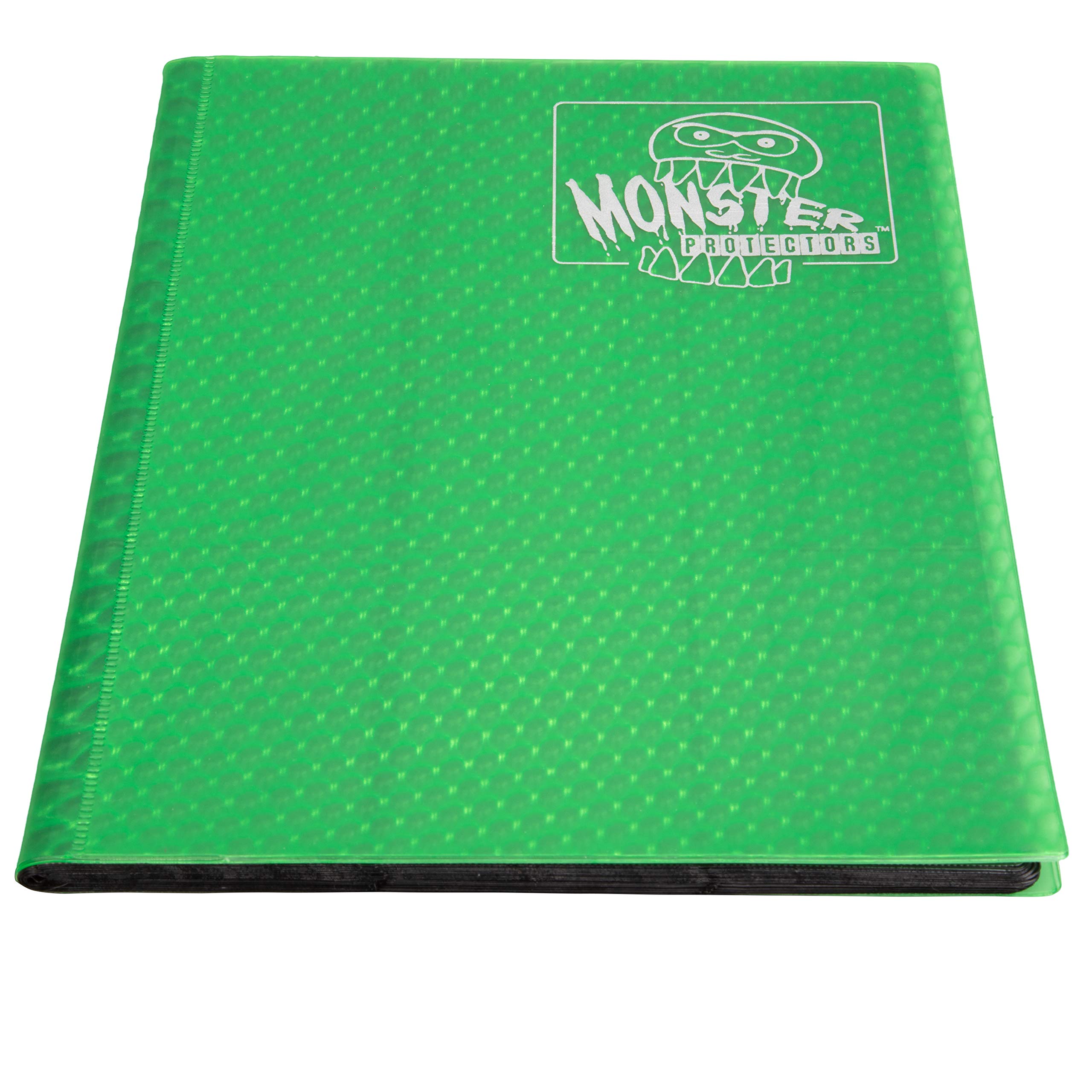 Monster 9 Pocket Trading Card Binder -Holofoil Green Album, Anti-Theft & Anti-Drop TCG Protection w Side Loading Padded Pockets, Double Sided, Holds 360 Cards, For Sports, Gaming, Kpop, Christmas Gift