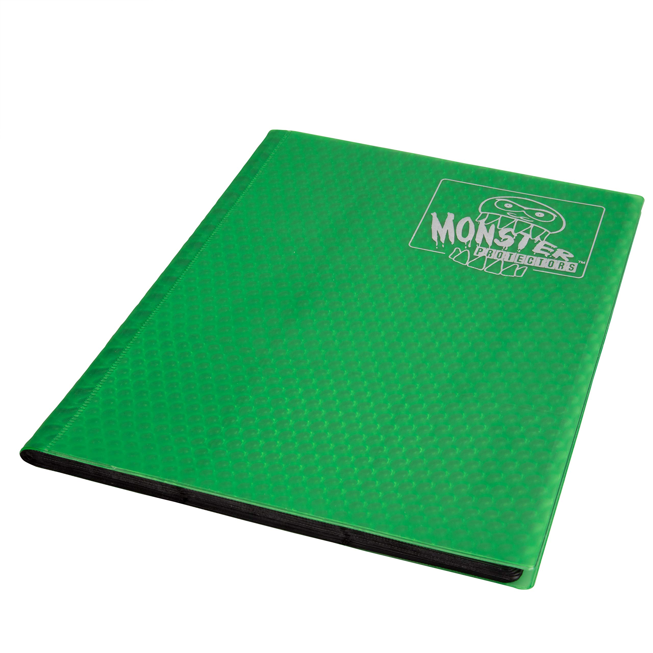 Monster 9 Pocket Trading Card Binder -Holofoil Green Album, Anti-Theft & Anti-Drop TCG Protection w Side Loading Padded Pockets, Double Sided, Holds 360 Cards, For Sports, Gaming, Kpop, Christmas Gift