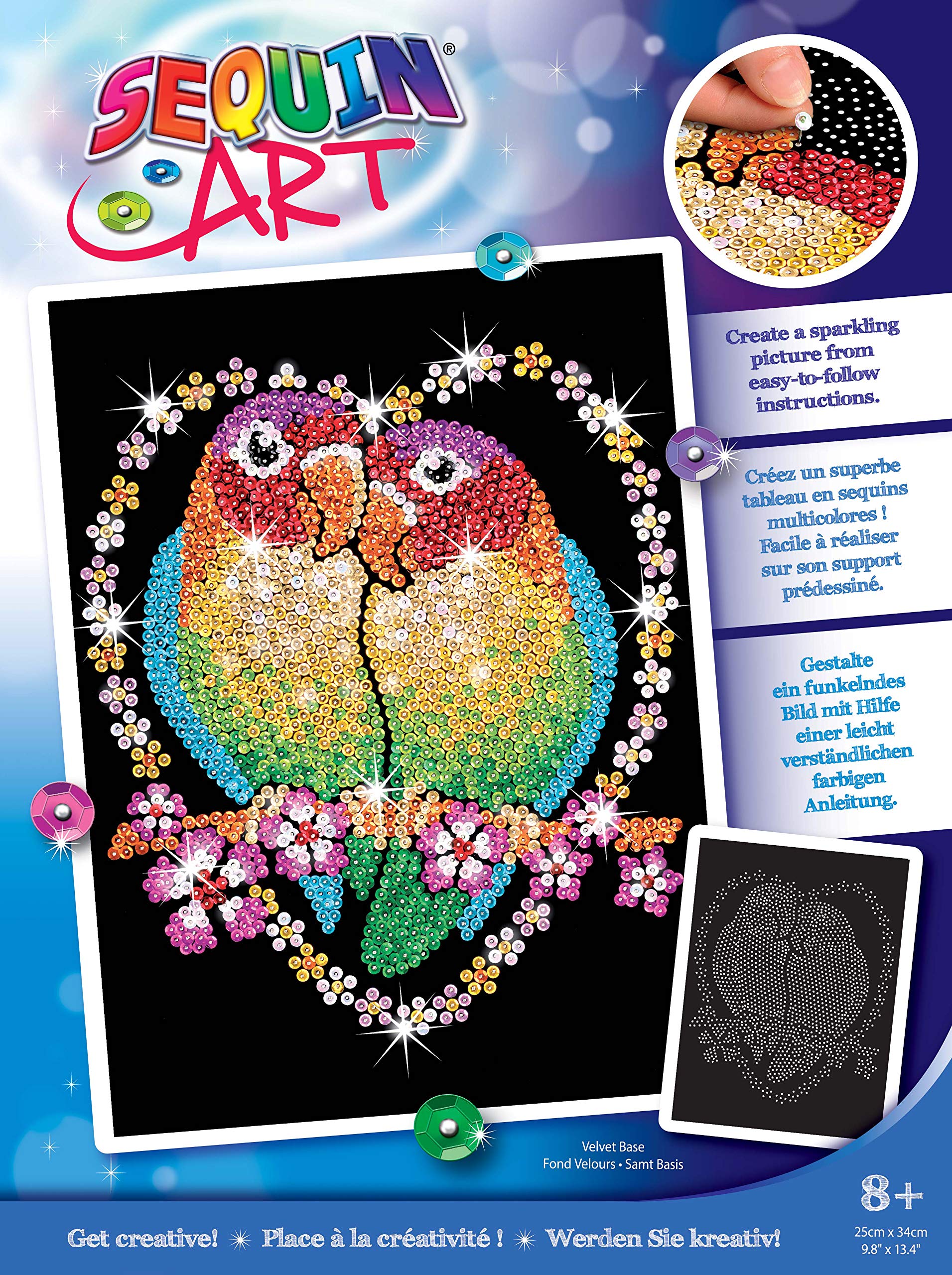 Sequin Art Blue, Love Birds, Sparkling Arts and Crafts Picture Kit, Creative Crafts