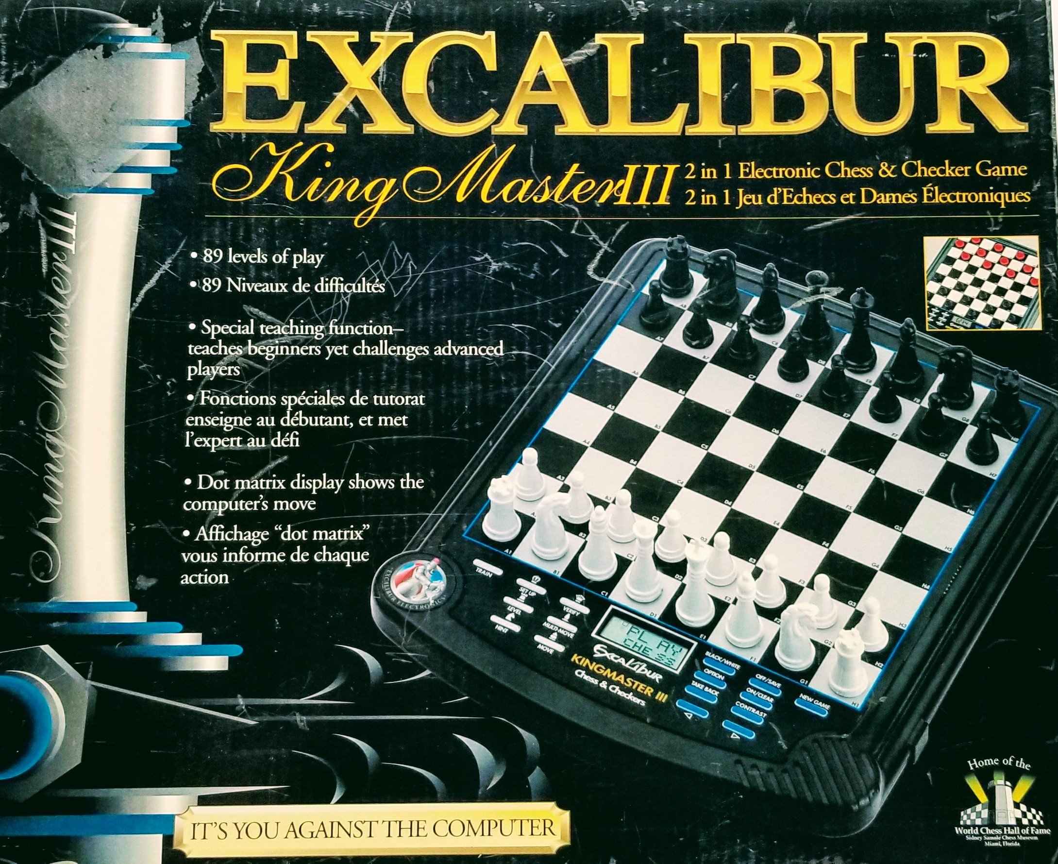 Excalibur 911E-3 King Master III Electronic Chess & Checkers Game