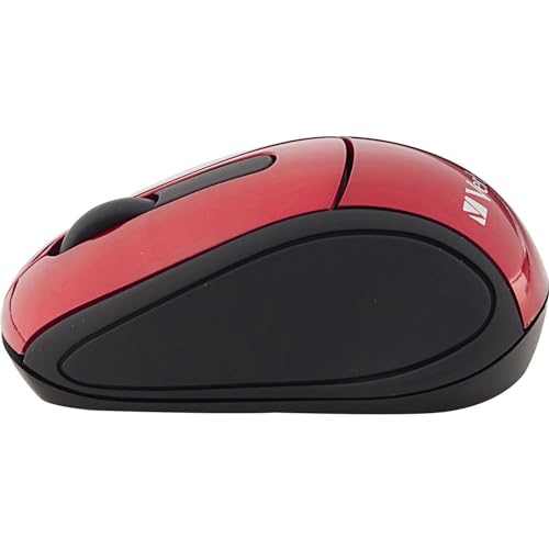 Verbatim 2.4G Wireless Mini Travel Optical Mouse with Nano Receiver for Mac and PC - Red