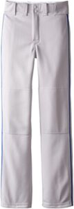 easton boys' youth quantum plus baseball pants with piping (grey/royal, youth large)