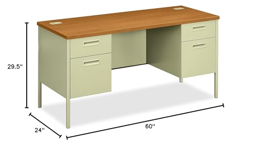 Hon HONP3231CL Kneespace Credenza, 60" x 24" x 29-1/2", Harvest/Putty