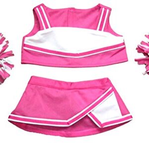 Pink & White Cheerleader Outfit Teddy Bear Clothes Fit 14" - 18" Build-A-Bear and Make Your Own Stuffed Animals