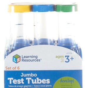 Learning Resources Primary Science Jumbo Test Tubes with Stand, Set of 6 Tubes, Ages 3+,Multi-color