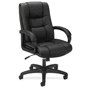 HON Executive Desk Chair - High-Back Upholstered Office Chair for Computer, Black (HVL131)