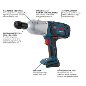 BOSCH Bare-Tool HTH182B 18-Volt Lithium-Ion 7/16-Inch Hex Impact High Torque Wrench, Blue