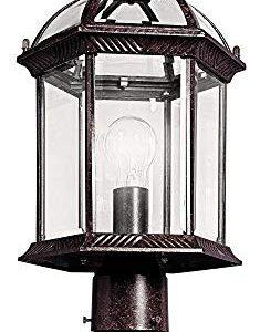 Kichler 49187TZ Barrie Outdoor Post Mount 1-Light, Tannery Bronze