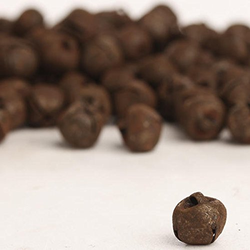 Factory Direct Craft Pack of 144 Miniature Rusty Tin Jingle Bells - Rusted Metal Primitive Bells for Holiday and Home Décor (10 mm - Approx 3/8 inch)