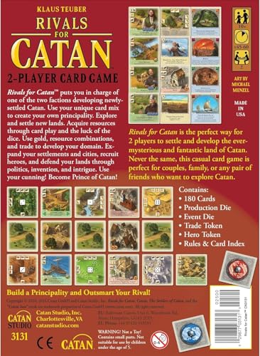 Rivals for CATAN Card Game - Build, Trade, and Conquer in the World of CATAN! Strategy Game, Family Game for Kids and Adults, Ages 10+, 2 Players, 45-60 Minute Playtime, Made by CATAN Studio