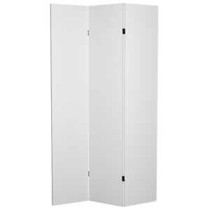 oriental furniture 7 ft. tall do it yourself canvas room divider - 3 panels,white