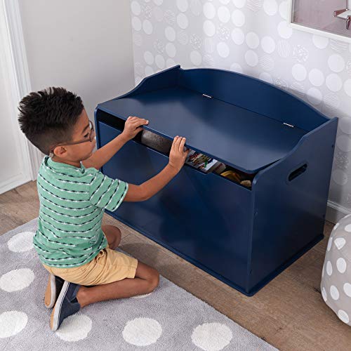 KidKraft Austin Wooden Toy Box/Bench with Safety Hinged Lid - Blueberry, Gift for Ages 3+, Amazon Exclusive