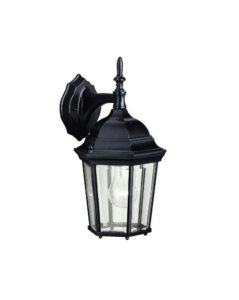 kichler madison 14.75" 1 light outdoor wall light with clear beveled glass in black