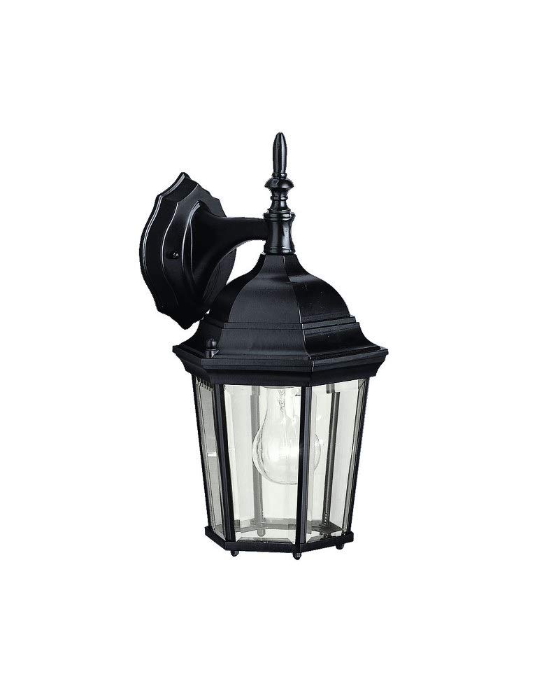 Kichler Madison 14.75" 1 Light Outdoor Wall Light with Clear Beveled Glass in Black