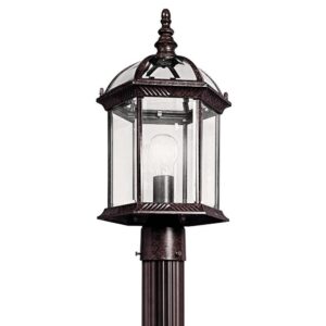 Kichler 49187TZ Barrie Outdoor Post Mount 1-Light, Tannery Bronze