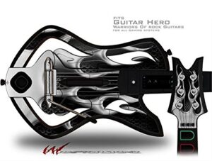 metal flames chrome decal style skin - fits warriors of rock guitar hero guitar (guitar not included)