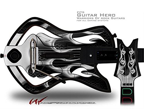 Metal Flames Chrome Decal Style Skin - fits Warriors Of Rock Guitar Hero Guitar (GUITAR NOT INCLUDED)