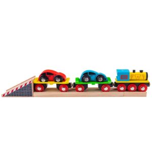 bigjigs rail wooden car loader - other major rail brands are compatible