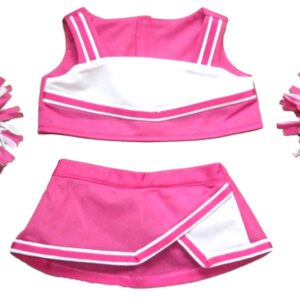 Pink & White Cheerleader Outfit Teddy Bear Clothes Fit 14" - 18" Build-A-Bear and Make Your Own Stuffed Animals