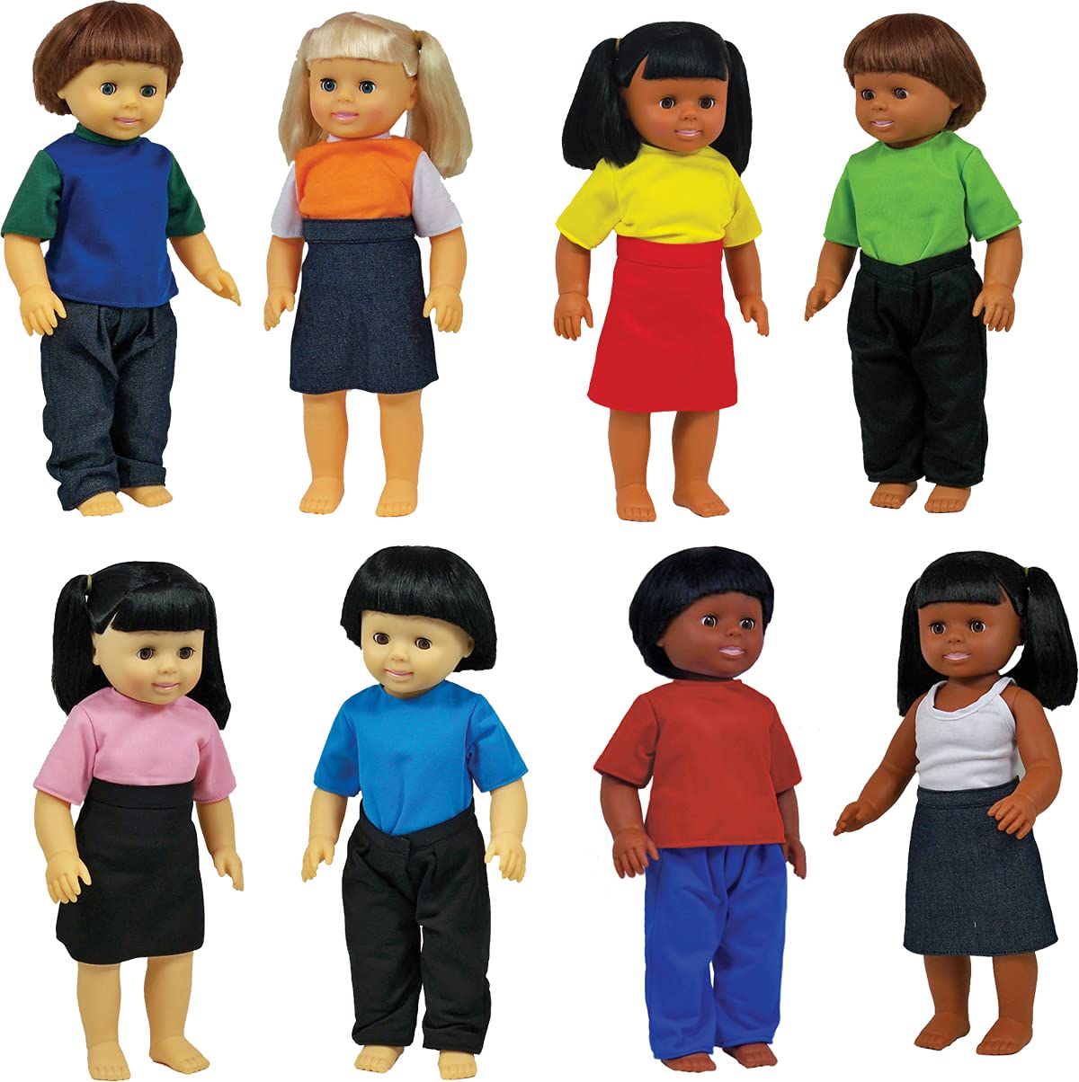 Get Ready Kids Multicultural Dolls, Set of 8 (639)