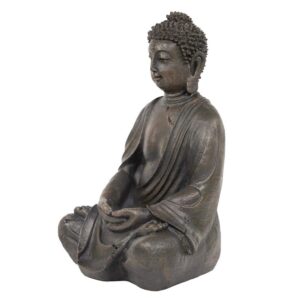 alpine corporation 15" tall indoor/outdoor meditating buddha statuary décor