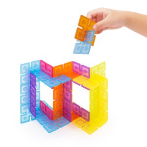 Guidecraft Interlox Squares - 96 Piece Set Interlocking Construction Toy, Creative Building - Educational STEM Construction Toy for Kids