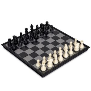 Yellow Mountain Imports 2 in 1 Travel Magnetic Chess and Checkers - 12.5"