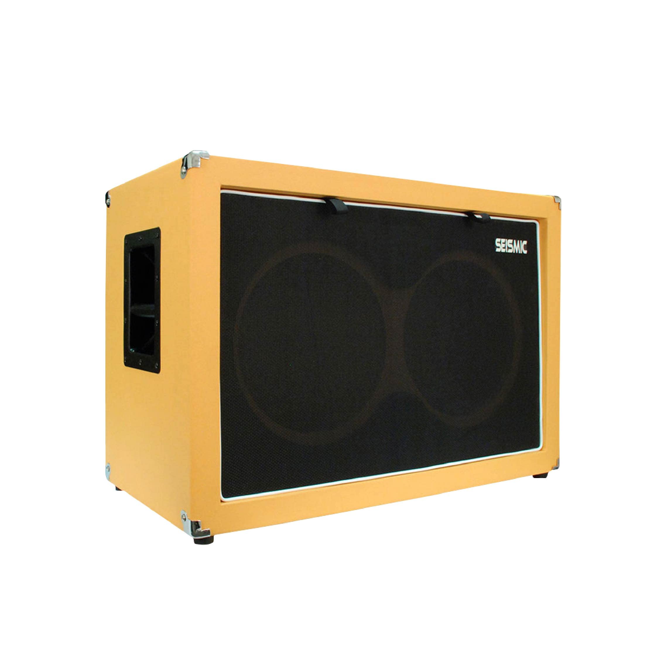 Seismic Audio - 12" GUITAR SPEAKER CABINET EMPTY - 7 Ply Birch - 2x12 Speakerless Cab NEW 212 Orange Tolex - Black Cloth Grill - Front or Rear Loading Options