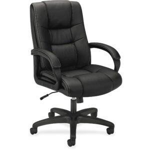 HON Executive Desk Chair - High-Back Upholstered Office Chair for Computer, Black (HVL131)