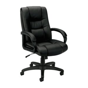 hon executive desk chair - high-back upholstered office chair for computer, black (hvl131)