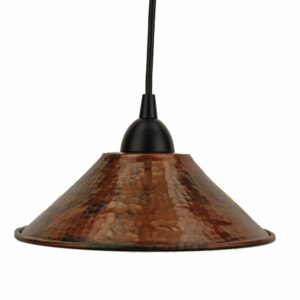 Premier Copper Products L500DB 9-Inch Hand Hammered Copper Cone Pendant Light, Oil Rubbed Bronze