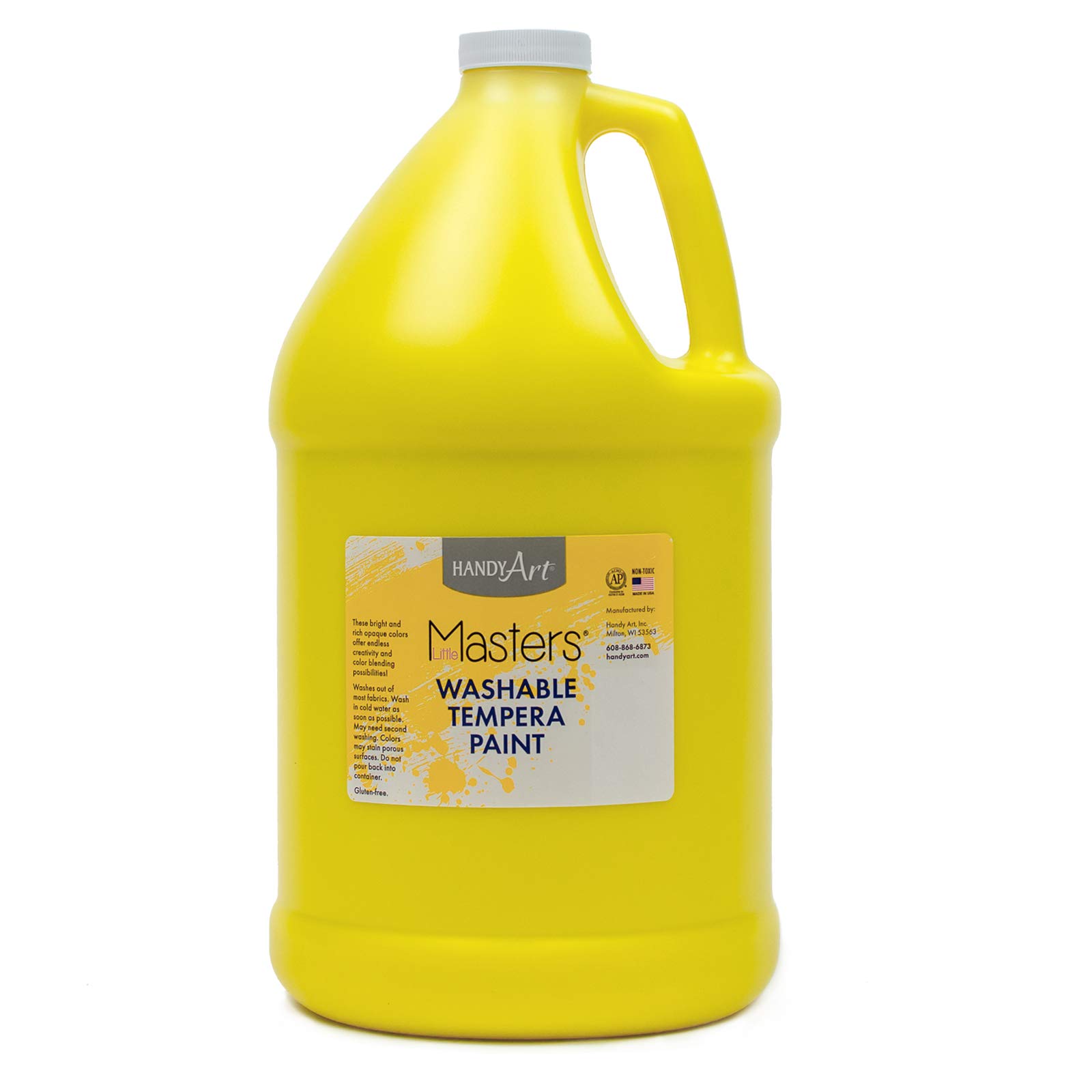 Handy Art Little Masters Washable Tempera Paint, Gallon, Yellow,214-710 128 fl Oz (Pack of 1)