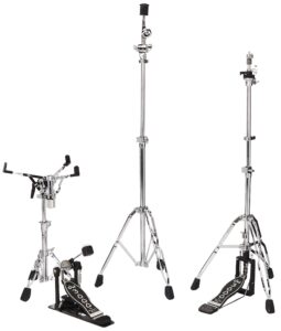 dw dwcp3000pk drumset hardware pack with 3300 snare drum stand, 3500 hi-hat stand, 3700 boom cymbal stand and 3000 single bass drum pedal