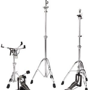 DW DWCP3000PK Drumset Hardware Pack with 3300 Snare Drum Stand, 3500 Hi-Hat Stand, 3700 Boom Cymbal Stand and 3000 Single Bass Drum Pedal