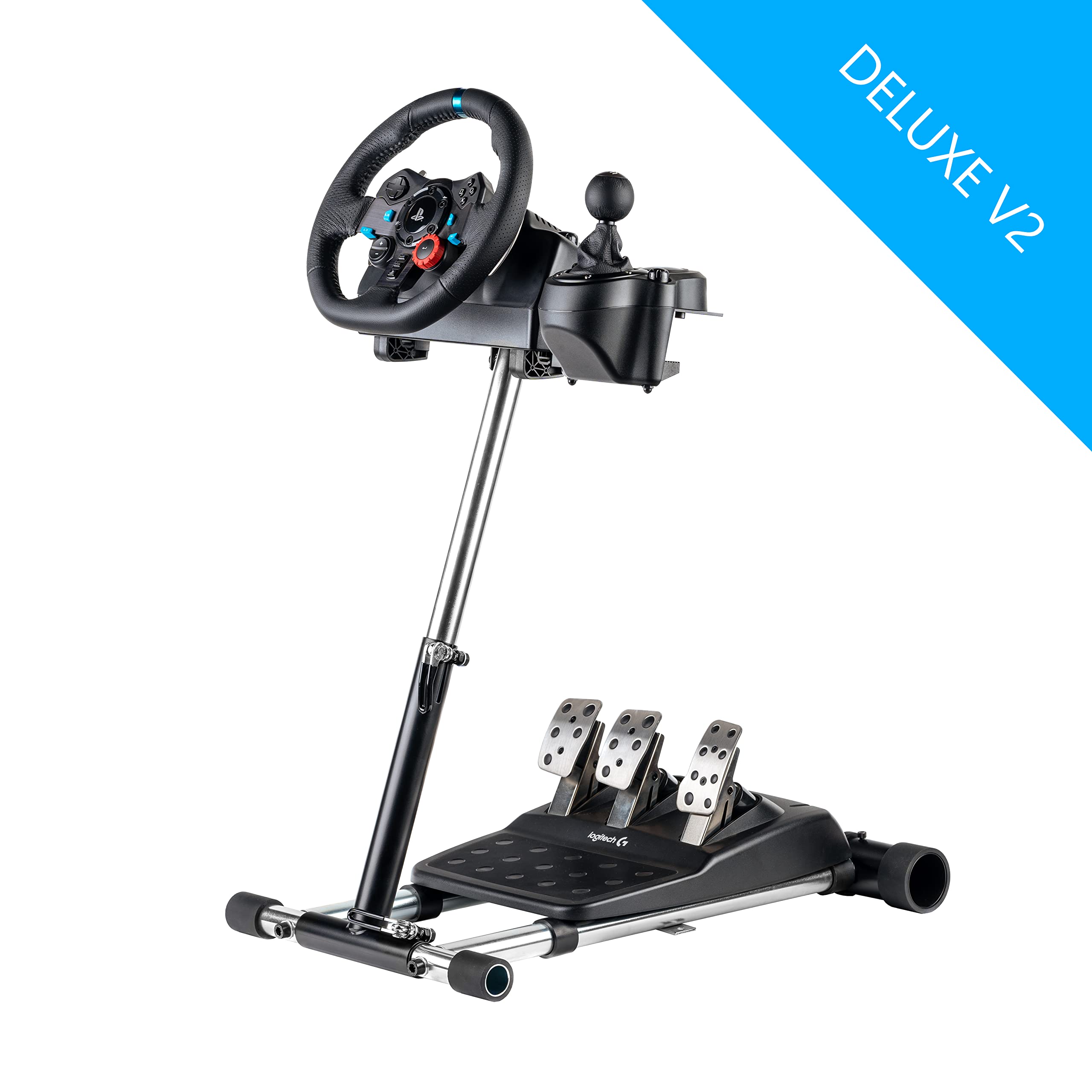 Wheel Stand Pro G Racing Wheel Stand Compatible With Logitech G29 G923 G920 G27 & G25 Wheels, Deluxe, Original V2. Wheel and Pedals Not included.