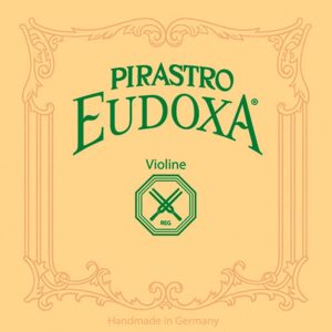 pirastro violin string eudoxa set, medium handmade wound covered gut strings, premium strings for professional and advanced student violin players, traditional replacement accessory