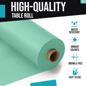 Exquisite Mint Plastic Table Cover Roll 40" X 100' Table Cloth Plastic Cover Roll - Premium Quality Banquet Rolls - Disposable Tablecloth Rolls - Table Cloth Rectangle Table Rolls