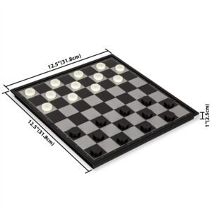 Yellow Mountain Imports 2 in 1 Travel Magnetic Chess and Checkers - 12.5"