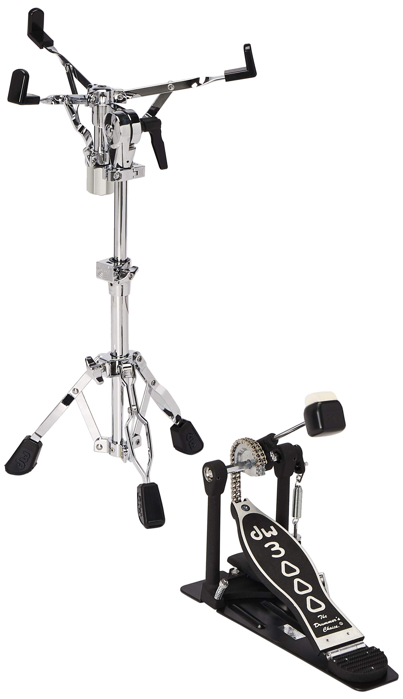 DW DWCP3000PK Drumset Hardware Pack with 3300 Snare Drum Stand, 3500 Hi-Hat Stand, 3700 Boom Cymbal Stand and 3000 Single Bass Drum Pedal