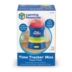 Learning Resources Time Tracker Mini Visual Timer, Classroom Timer, Hand Washing Timer, Auditory and Visual Cue, Ages 3+