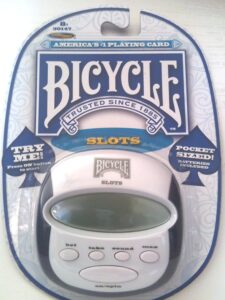 bicycle pocket slots game, 3" x 3", with sound control & auto shut off