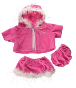 pink love dress teddy bear clothes outfit fits most 14" - 18" build-a-bear, vermont teddy bears, and make your own stuffed animals