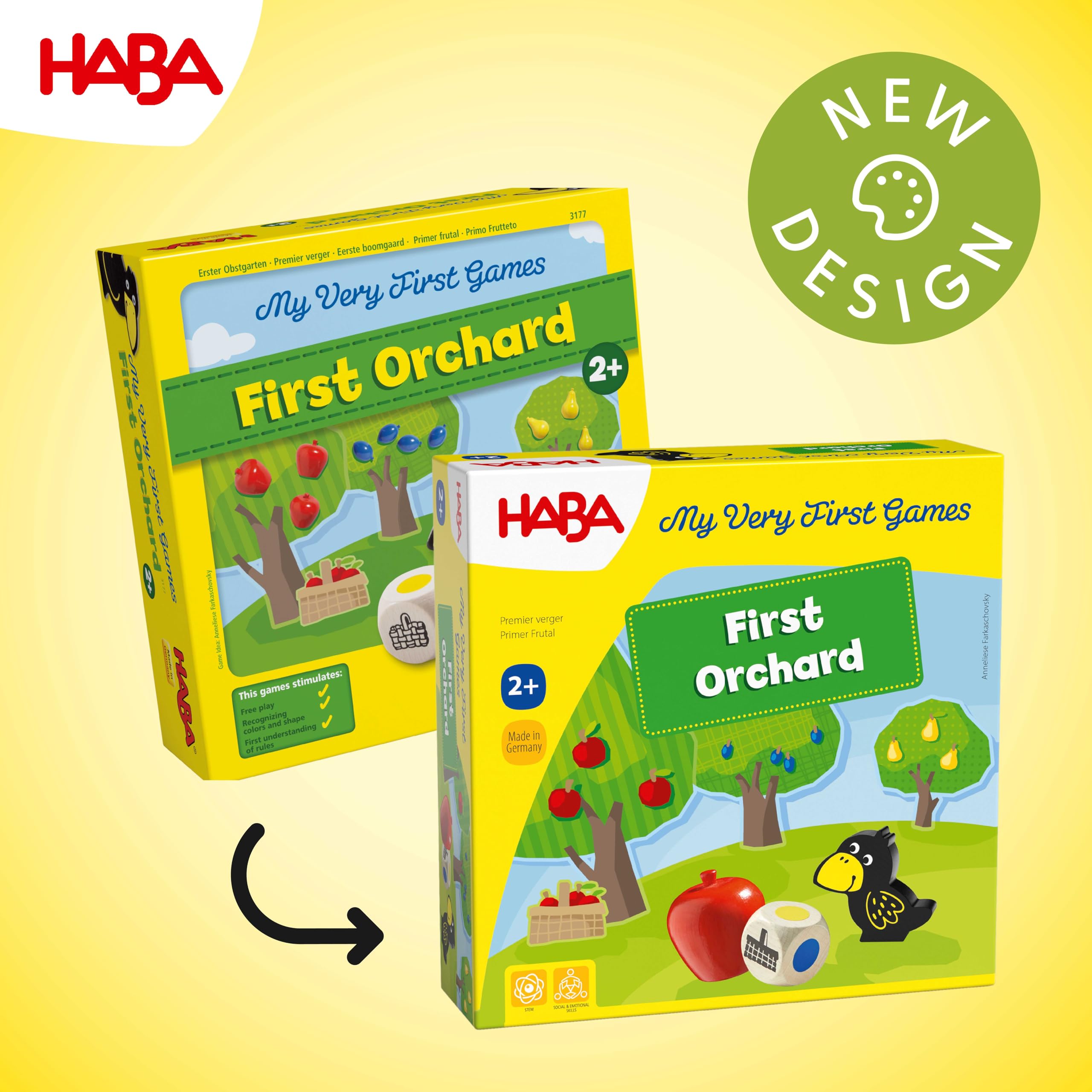 HABA My Very First Games - First Orchard Toddler Game - My First Orchard Game, Cooperative Toddler Board Games for 2 Year Olds - Made in Germany