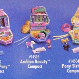 Polly Pocket Vintage Pony Sisters Compact (1995) Bluebird